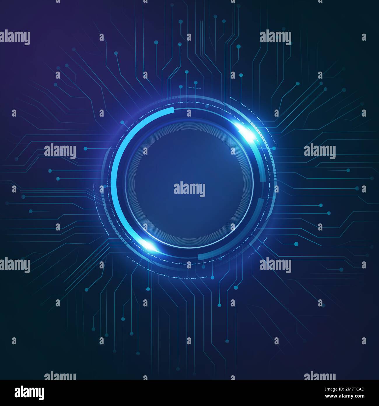 Digital circle circuit background vector futuristic technology Stock ...