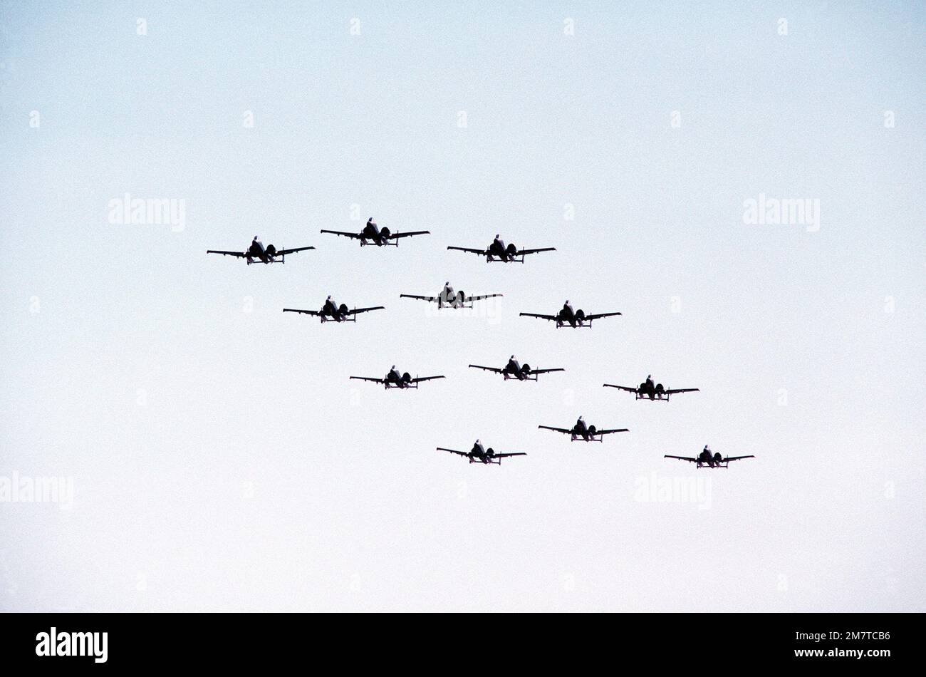 A formation of 12 A-10 Thunderbolt II aircraft arrive for exercise ...