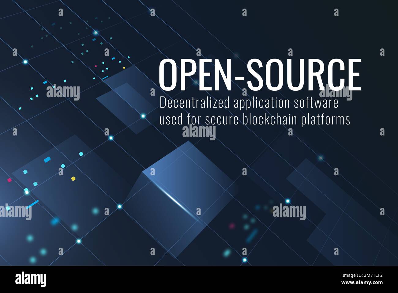 Open-source technology template vector in dark blue tone Stock Vector ...