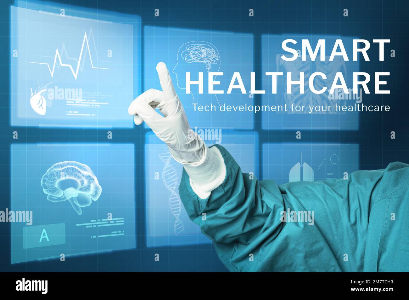 Smart healthcare technology template vector Stock Vector Image & Art ...