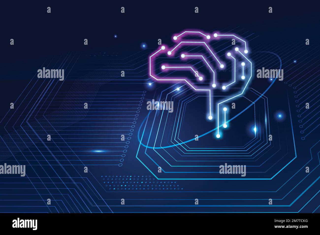 AI technology brain background vector digital transformation concept ...