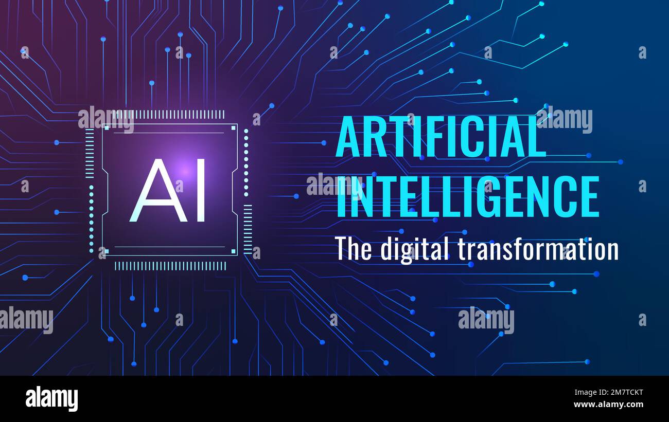 Futuristic AI technology template vector disruptive technology blog ...
