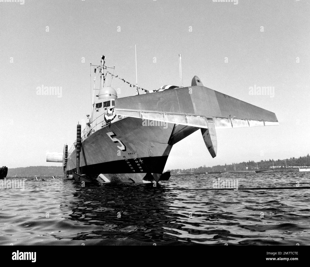 A starboard bow view of the guided missile patrol combatant (hydrofoil ...