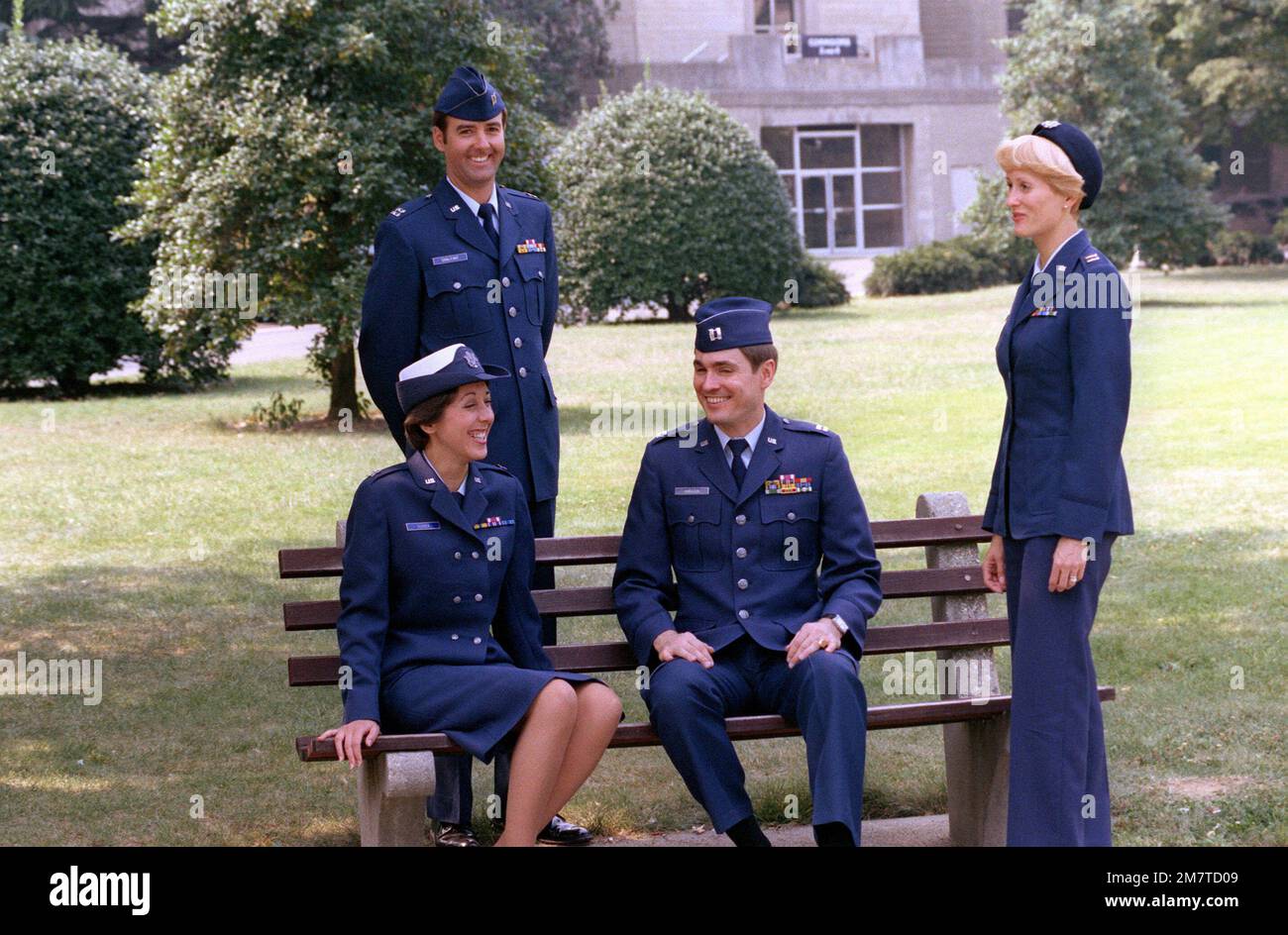 CPT Joe Marston, CPT Maria Sladek, seated, CAPT Vane Chalfont and CPT ...