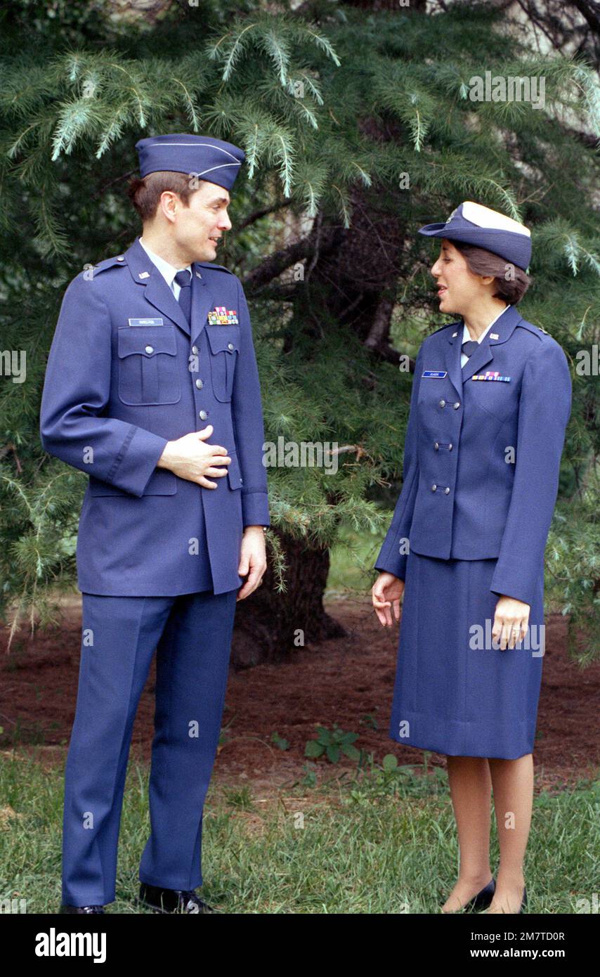 CPT Joe Marston and CPT Maria Sladek model Class B uniforms in the ...