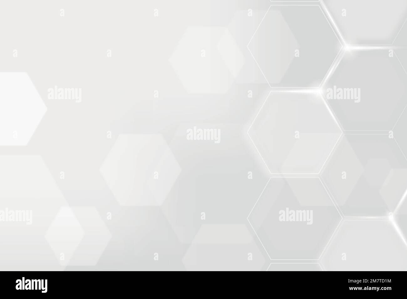 Digital technology background vector with hexagon pattern in white tone Stock Vector Image & Art ...