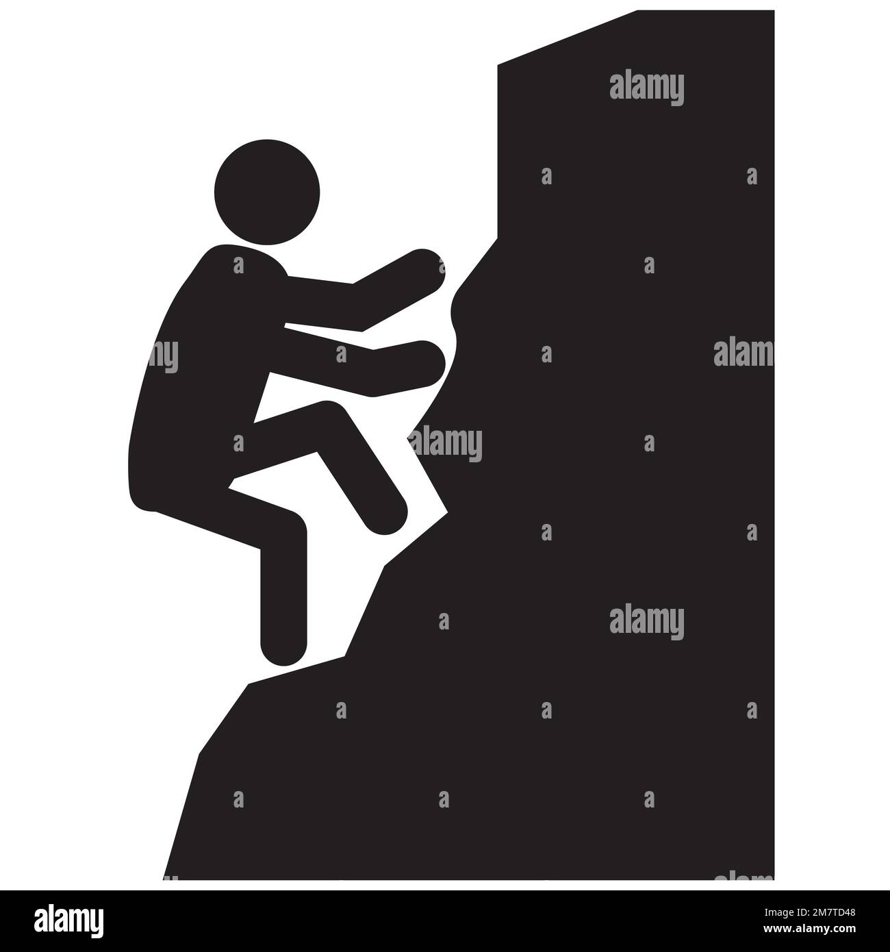 rock climbing icon on white background. climbing mountain sign. extreme ...