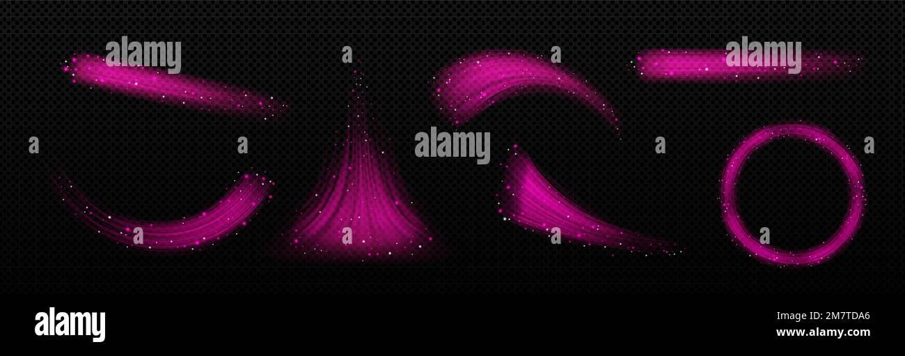 Pink wind waves, fresh air flow effect. Abstract light trails with ...