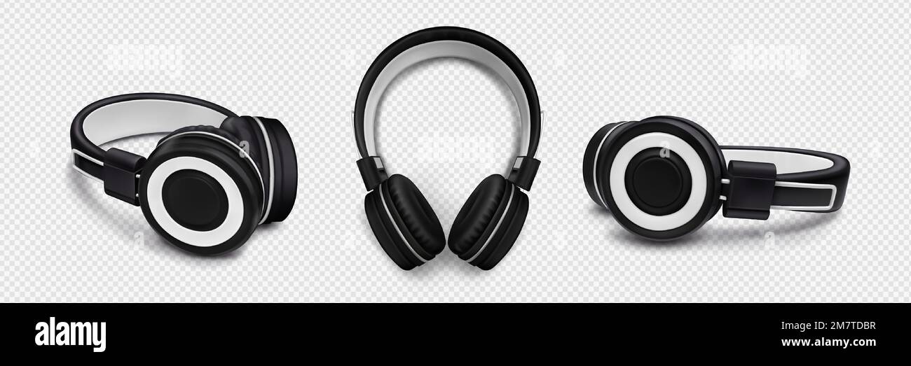 Headphones for listen music, stereo sound, audio. Dj headset, modern ...