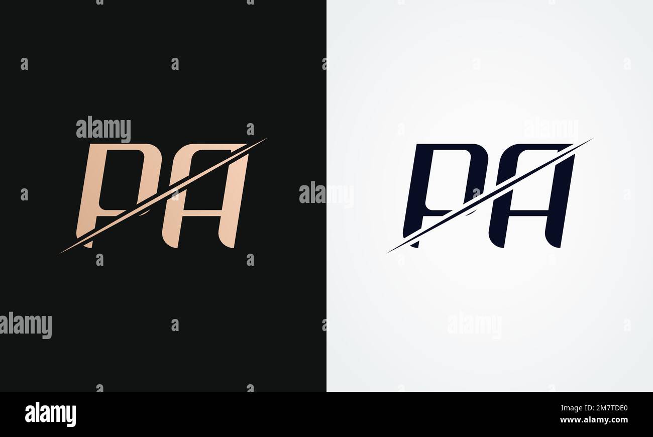 Pa Letter Logo Design Vector Template. Gold And Black Letter Pa Logo Design Stock Vector Image ...