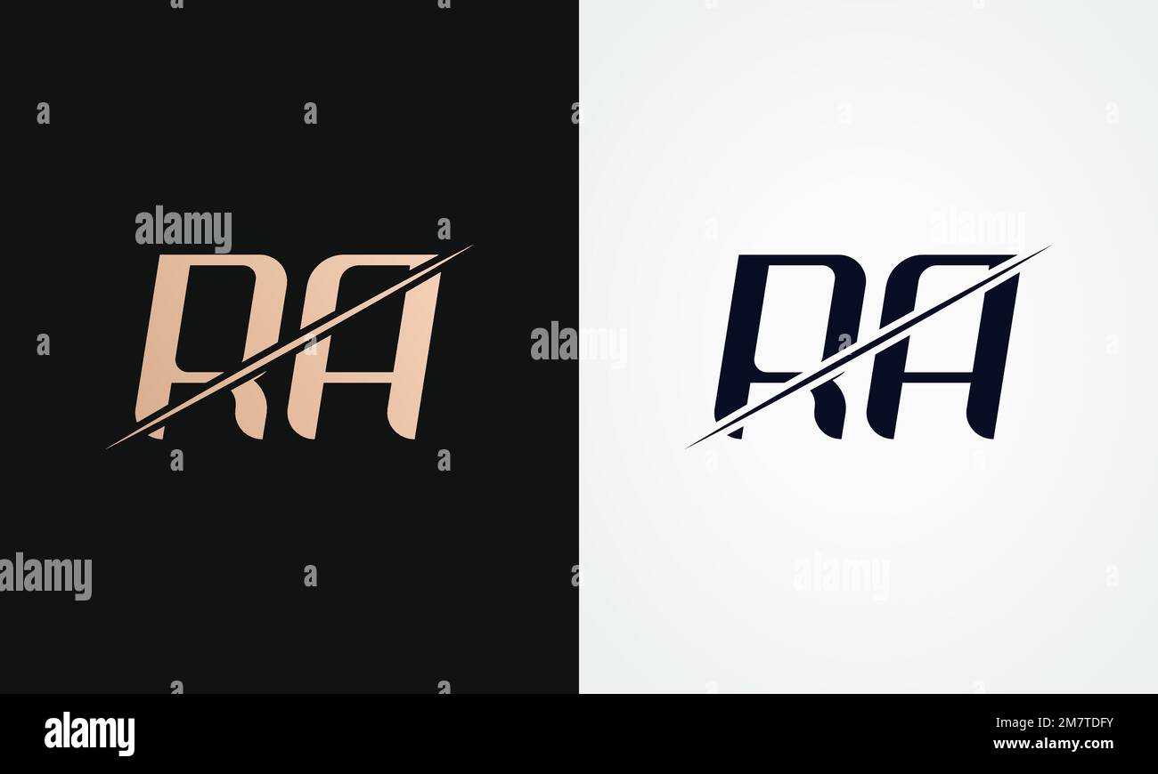 Ra Letter Logo Design Vector Template. Gold And Black Letter Ra Logo Design Stock Vector Image ...