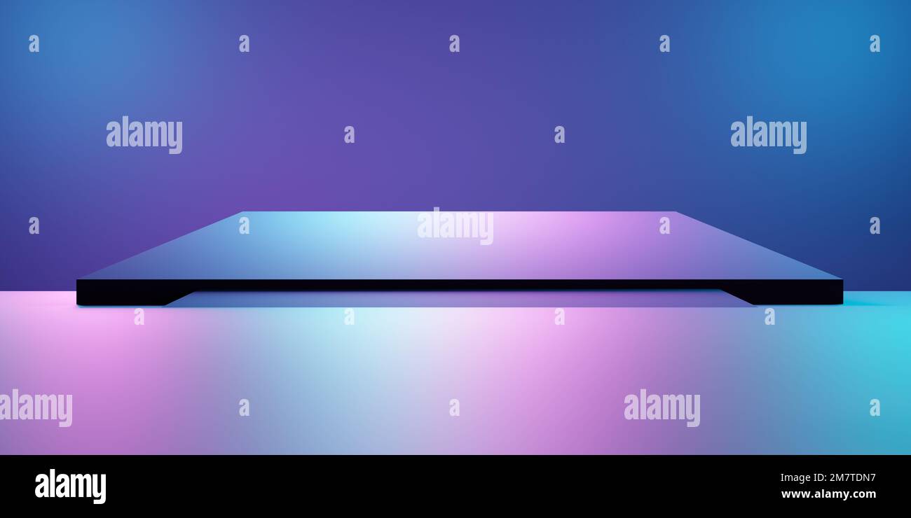 3d rendering of purple and blue abstract geometric background. Scene ...