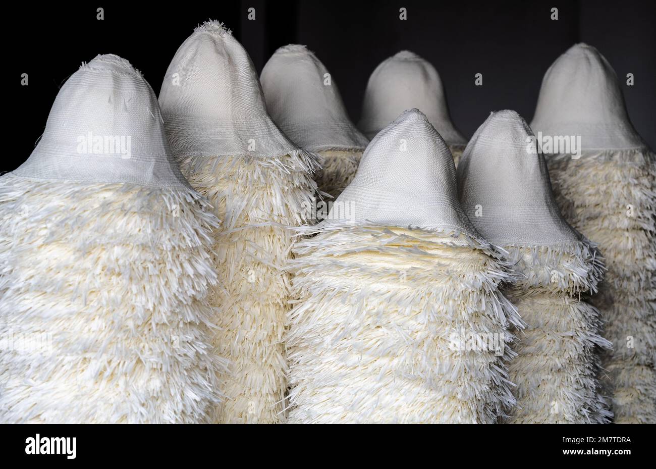 Panama hats drying in a production site, Cuenca, Ecuador Stock Photo ...