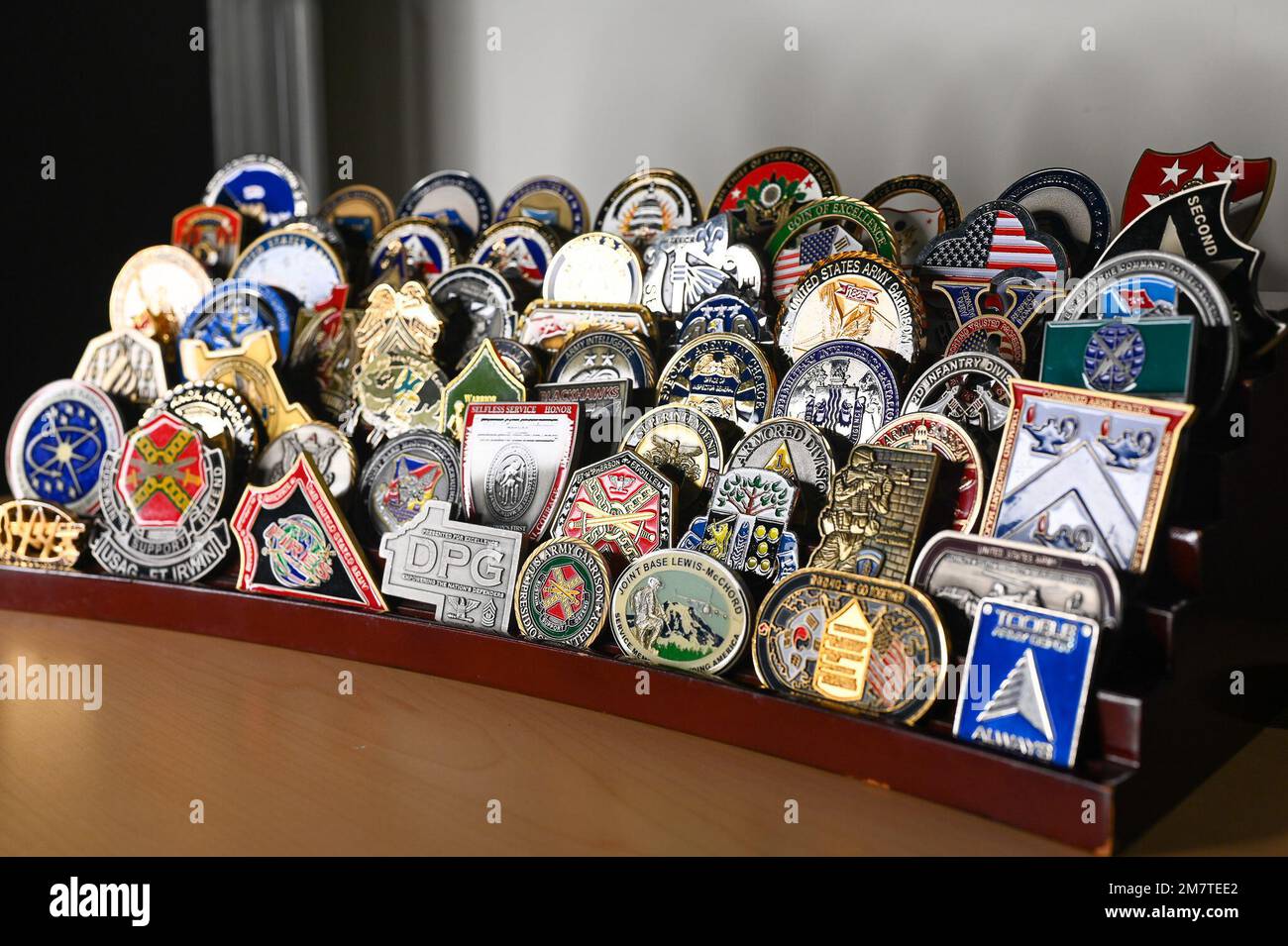 Challenge coins presented to Tech. Sgt. Andrew Enriquez, 113th Wing ...