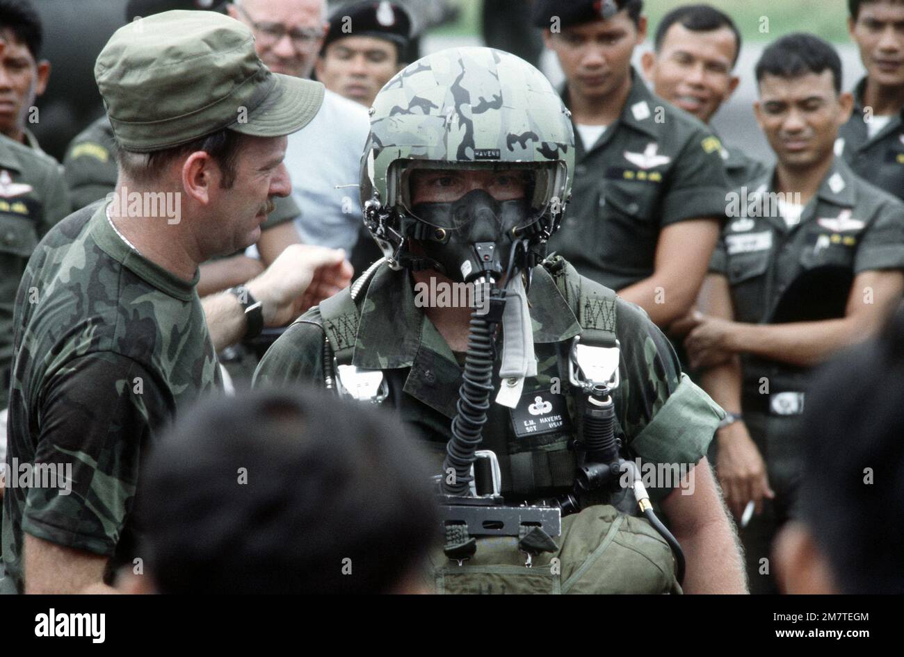 A combat control team (CCT) member demonstrates the use of parachute ...