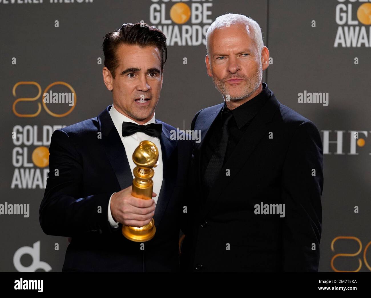 Colin Farrell, winner of the award for best performance by an actor in a motion picture, musical ...