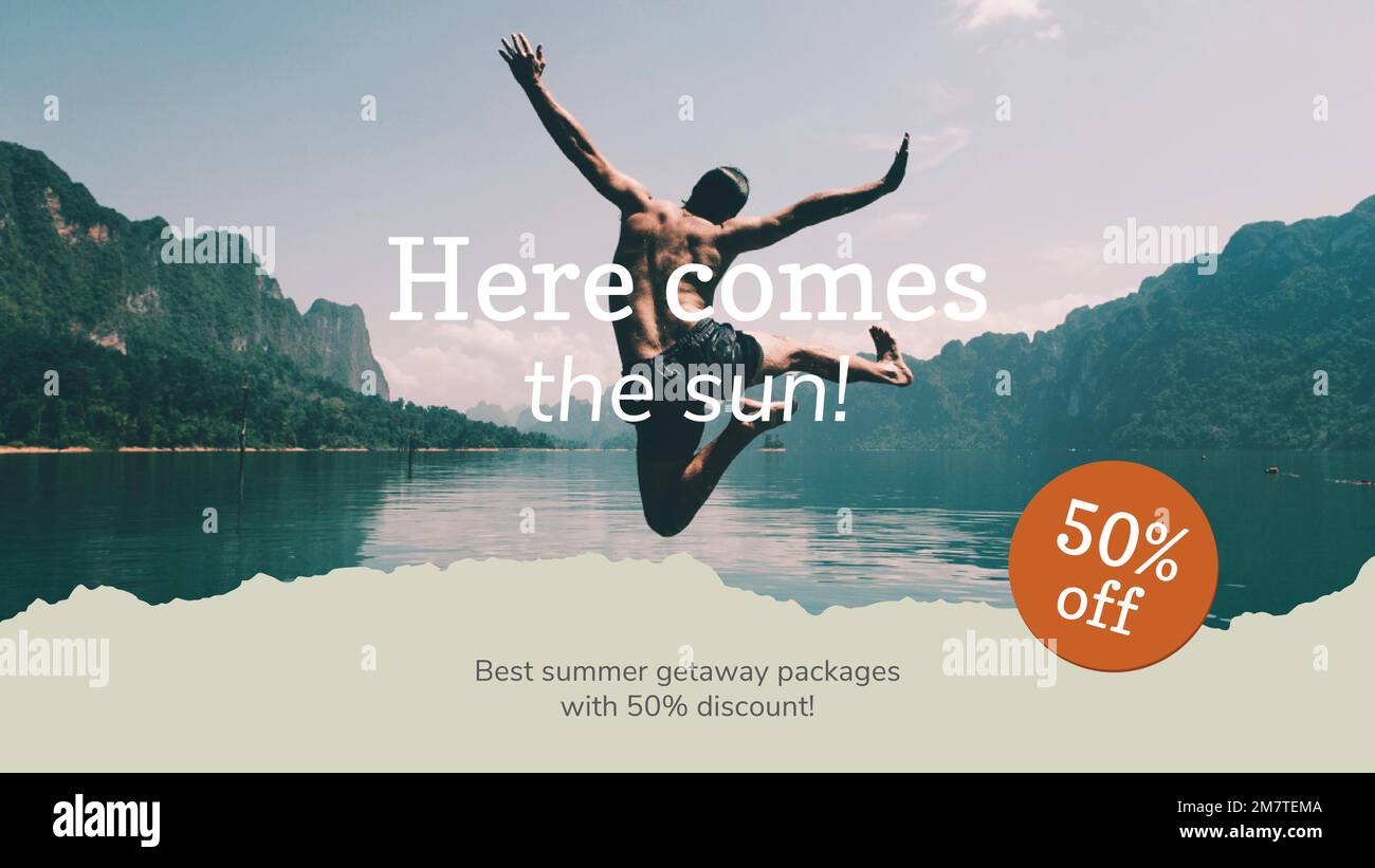 Travel agency banner template vector photo attachable promotional ad ...