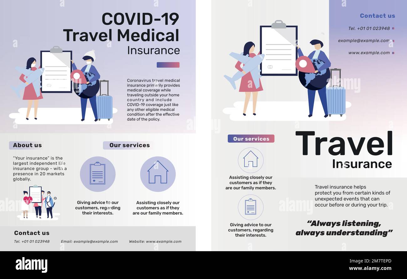 Flyer templates vector for COVID-19 travel medical and travel insurance ...