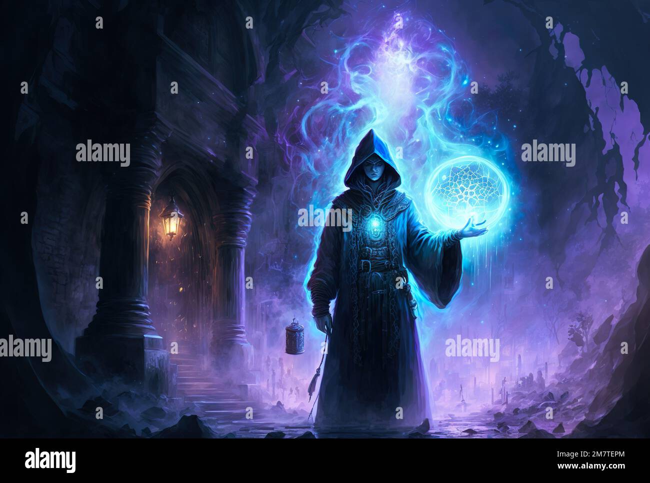 A man with mystical glowing orb to signify power Stock Photo - Alamy
