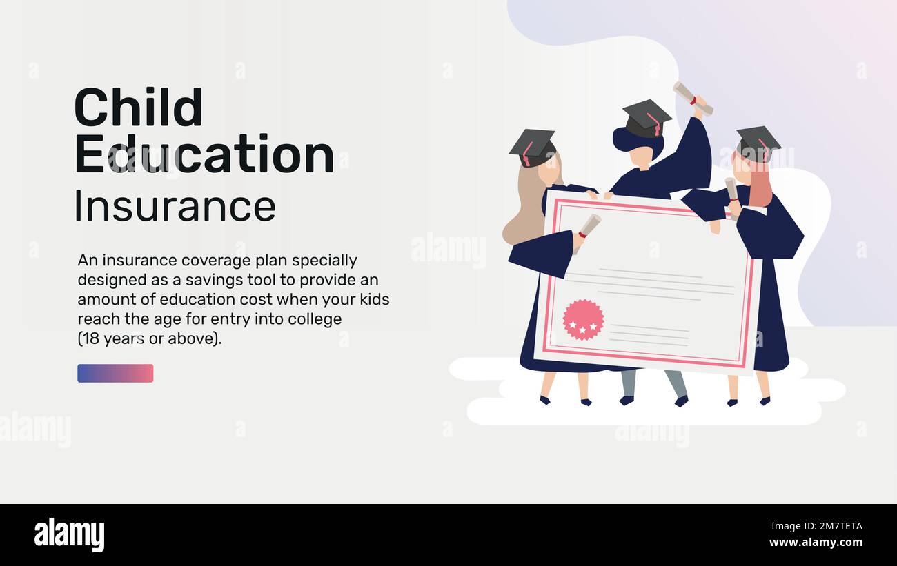 Child education insurance template vector for blog banner Stock Vector ...