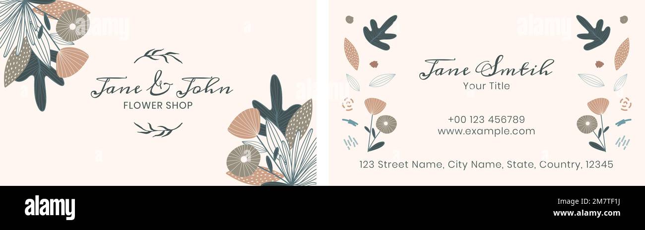 Floral flower shop name card vector Stock Vector Image & Art - Alamy
