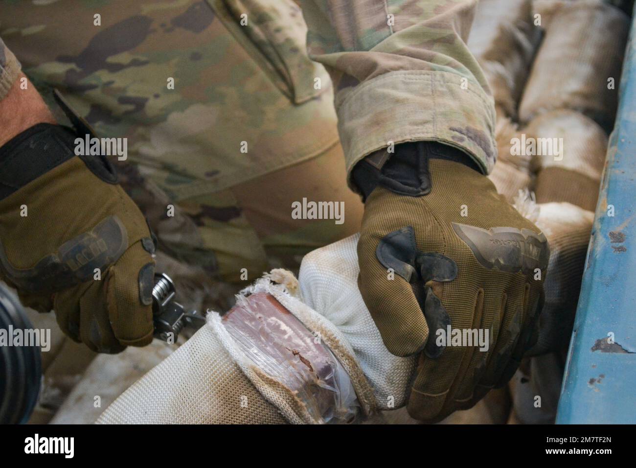 A U.S. Soldier with 588th Brigade Engineer Battalion, 3rd Brigade ...
