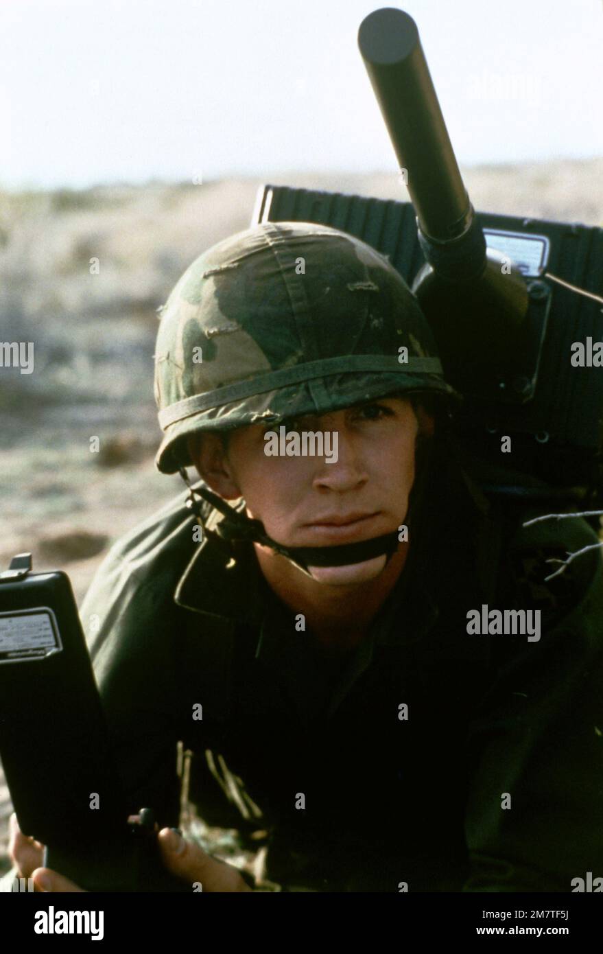 An Army soldier is equipped with a backpack, part of the Global ...