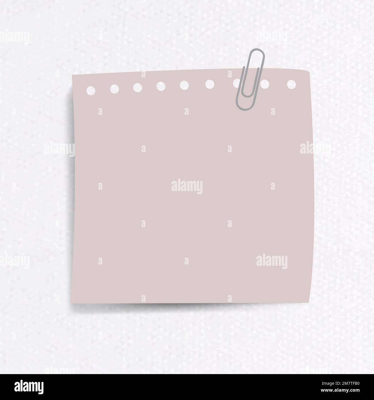 Blank notepaper set with clip on textured paper background vector Stock ...