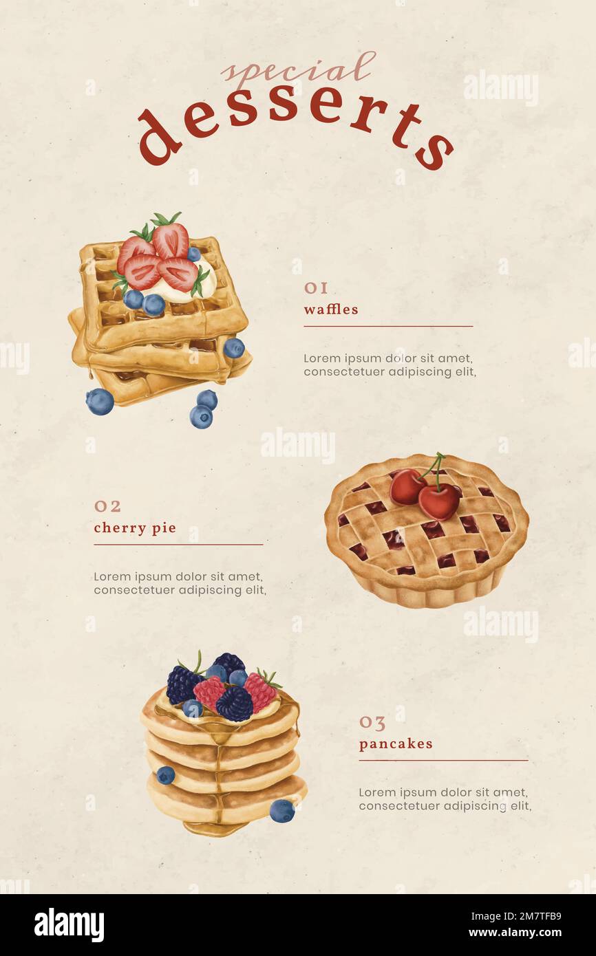 Hand drawn bakery menu chart Pinterest template vector Stock Vector ...