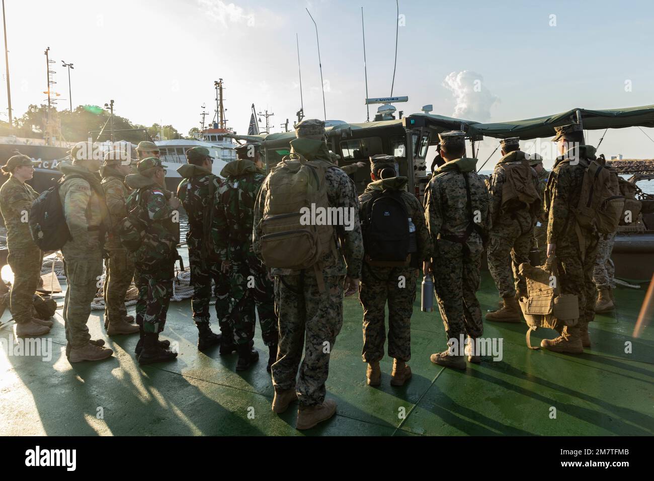 U.S. Marines with Marine Rotational Force-Darwin 22, along with members ...