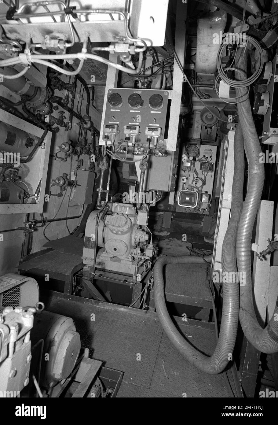 The No 1 auxiliary machinery room aboard the guided missile frigate ...