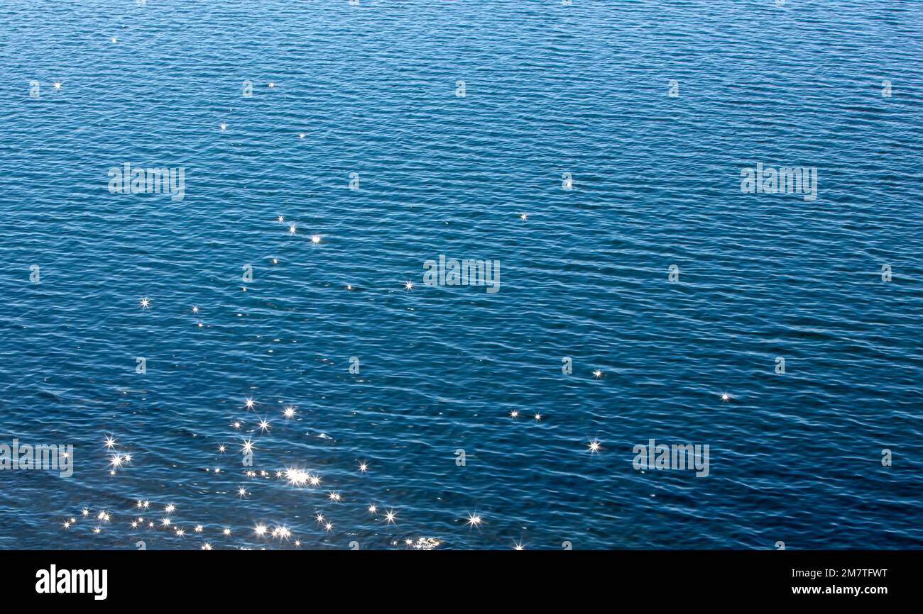 The blue waves texture in ocean top view Stock Photo - Alamy