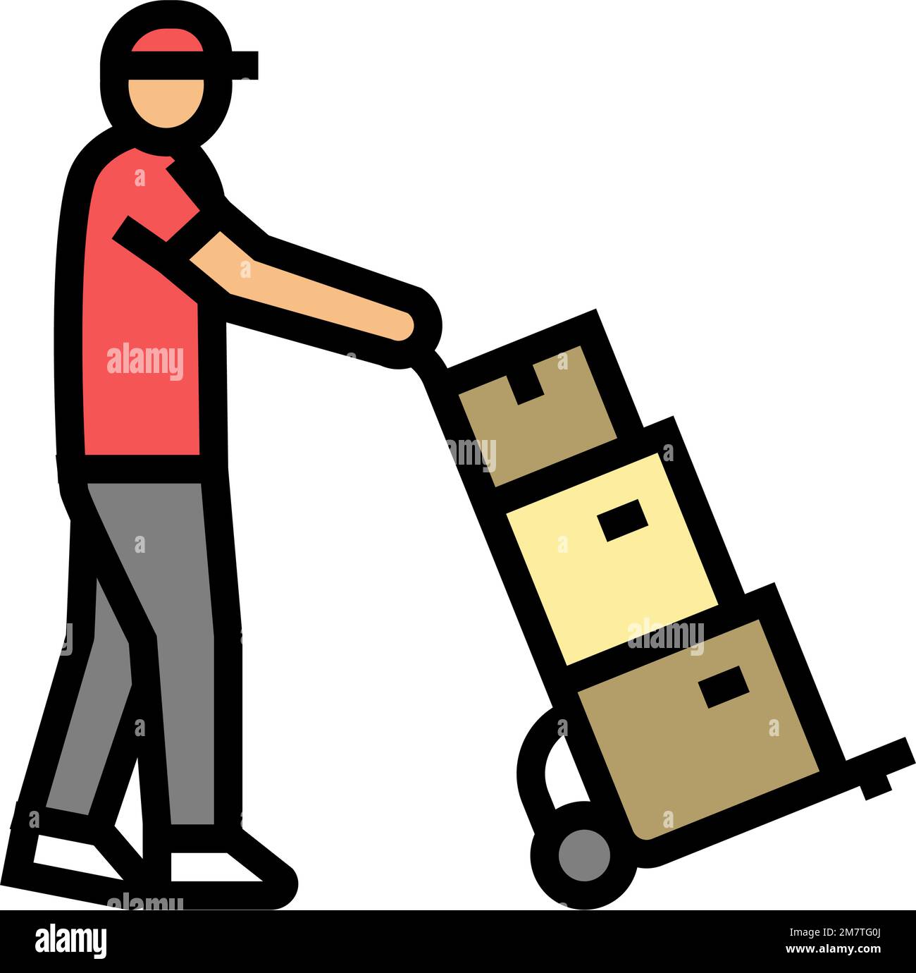 paracel courier color icon vector illustration Stock Vector Image & Art ...