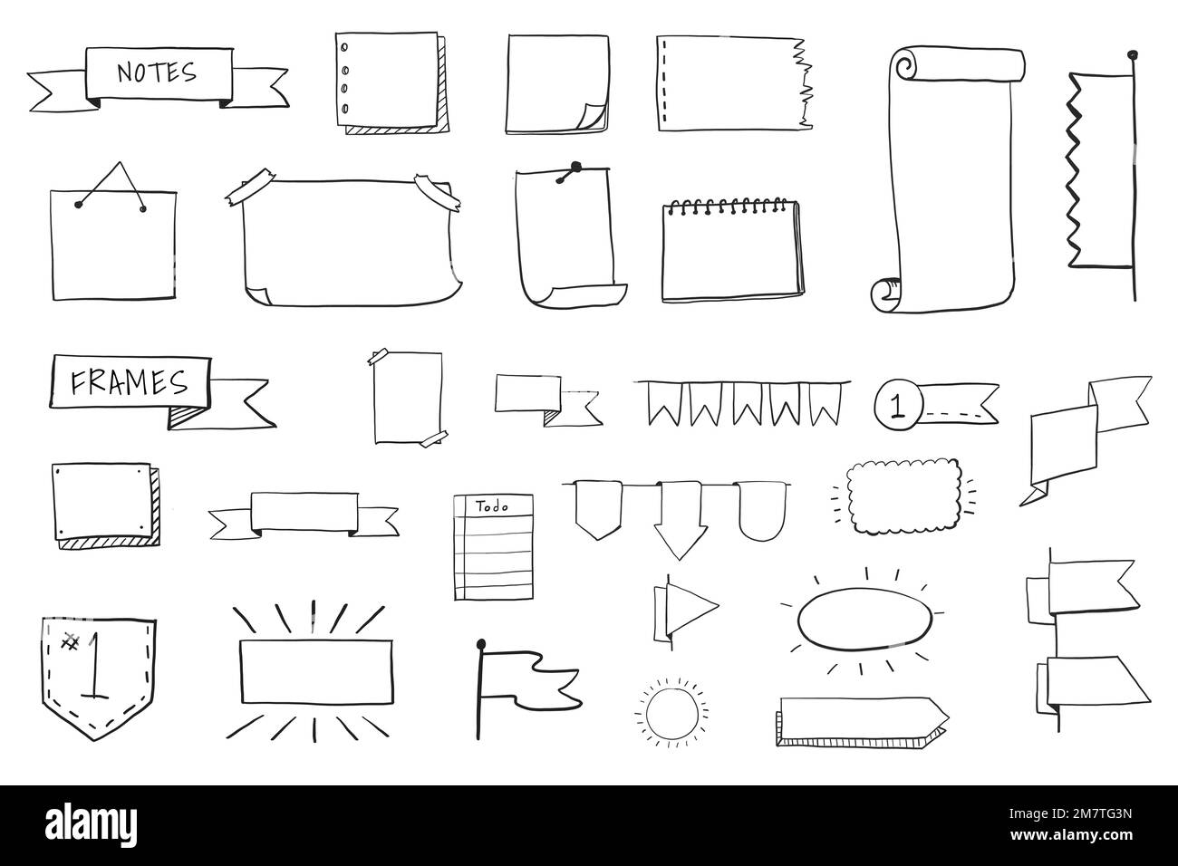 Hand drawn visual thinking elements vector set Stock Vector Image & Art ...