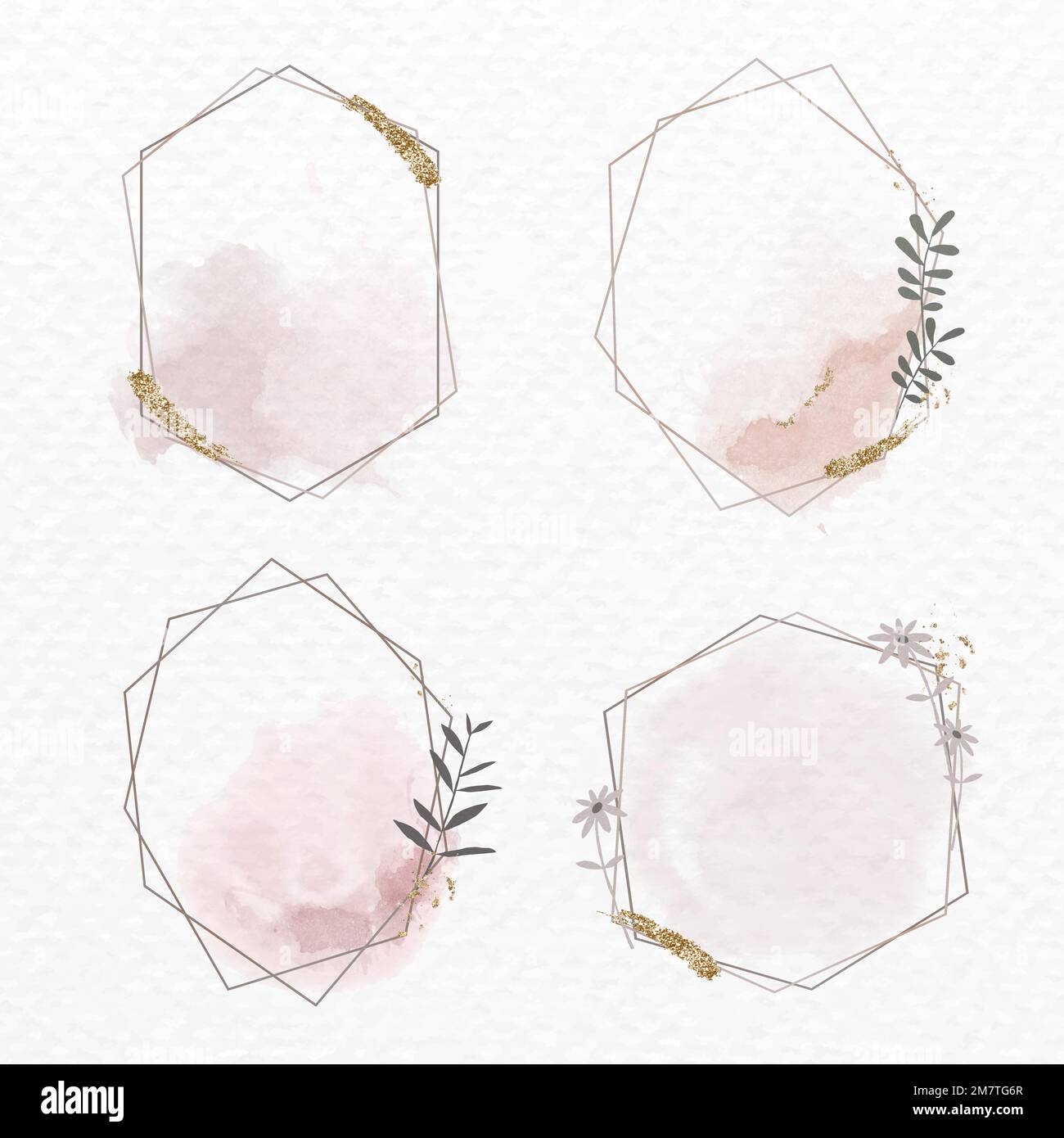 Geometric floral frame collection vector Stock Vector Image & Art - Alamy