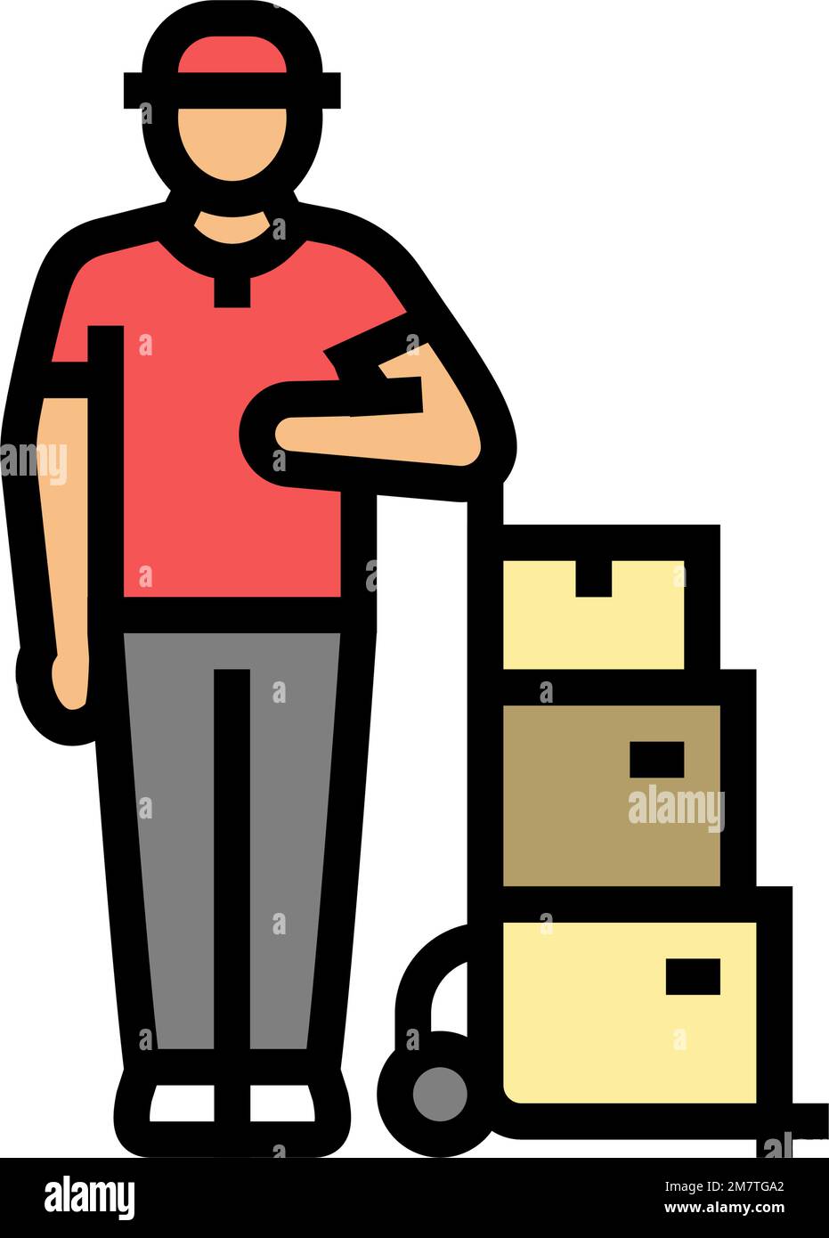 logistic courier color icon vector illustration Stock Vector Image ...