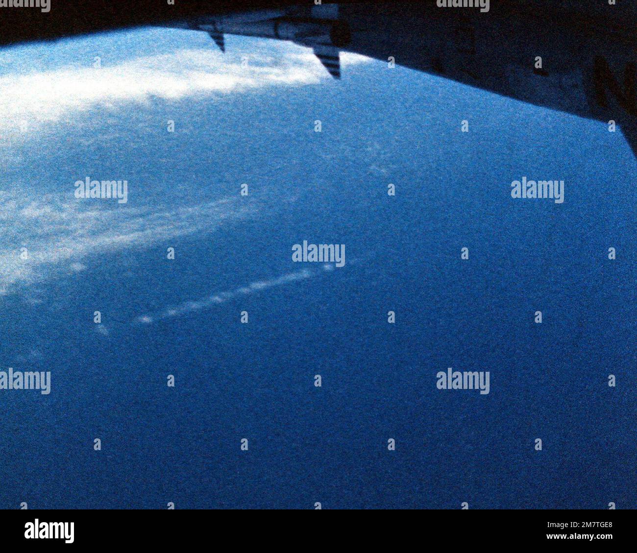 An advanced medium range air-to-air missile (AMRAAM) after its launch ...