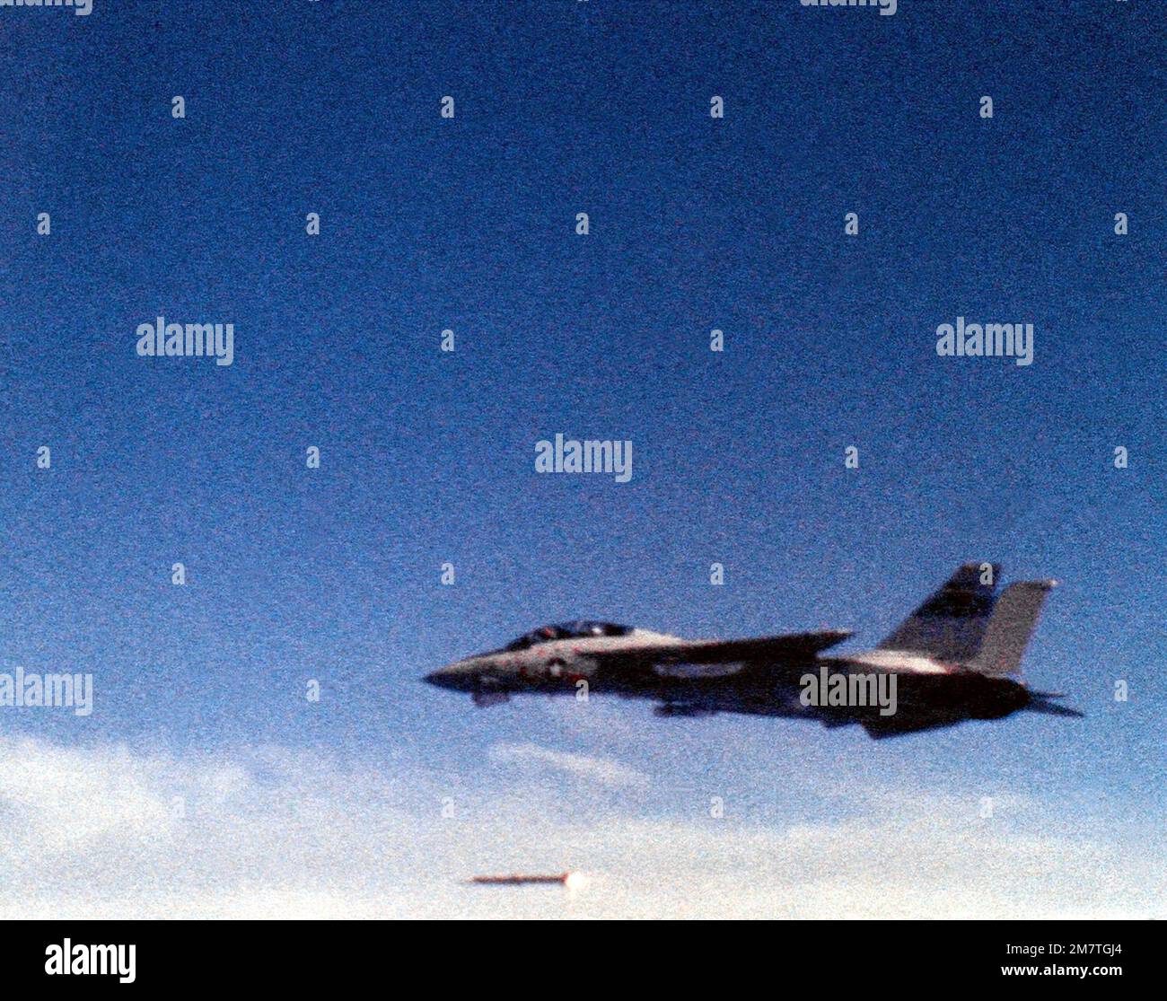 An advanced medium range air-to-air missile (AMRAAM) after its launch ...