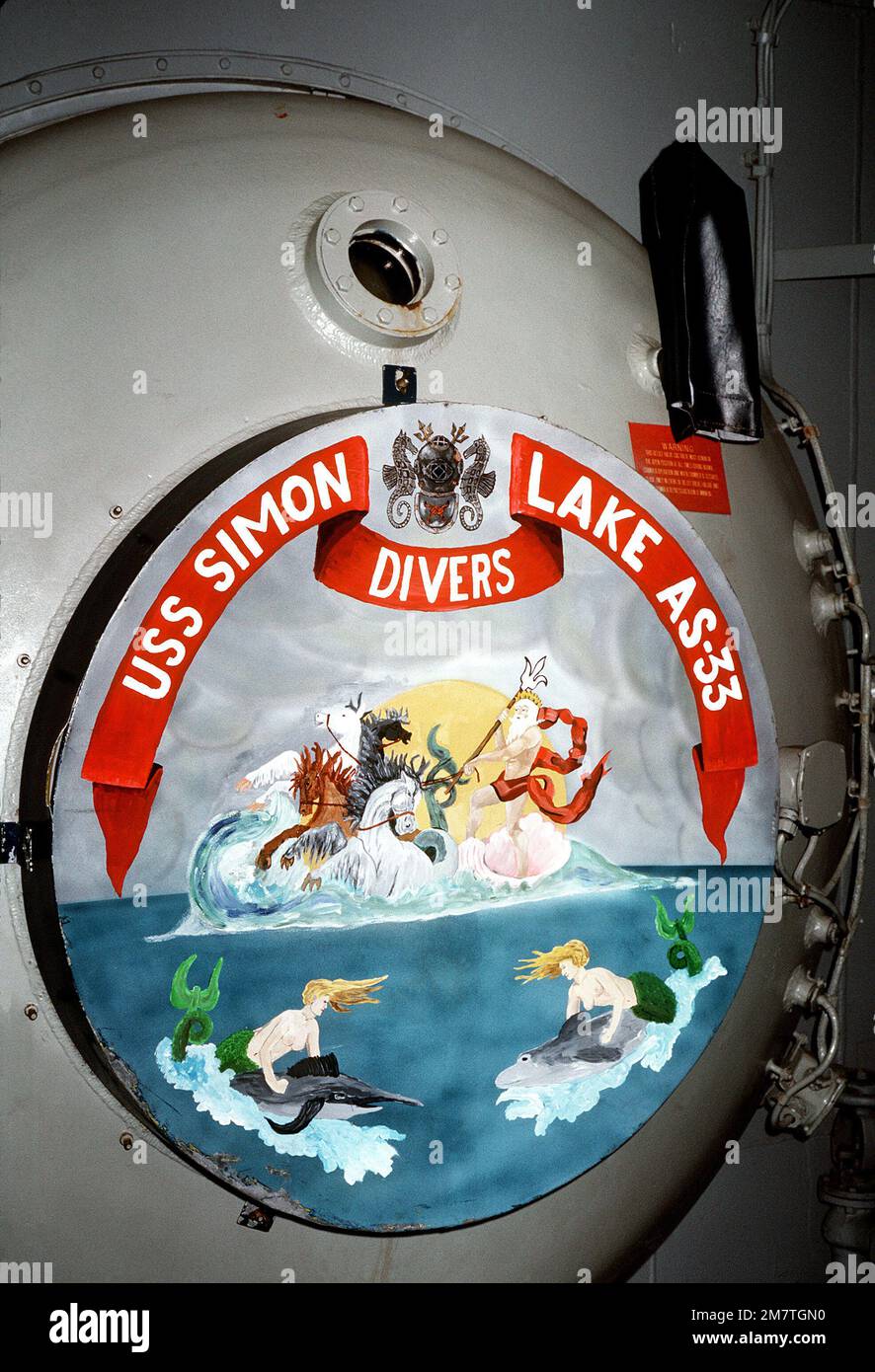 A piece of diving equipment aboard the submarine tender USS SIMON LAKE ...