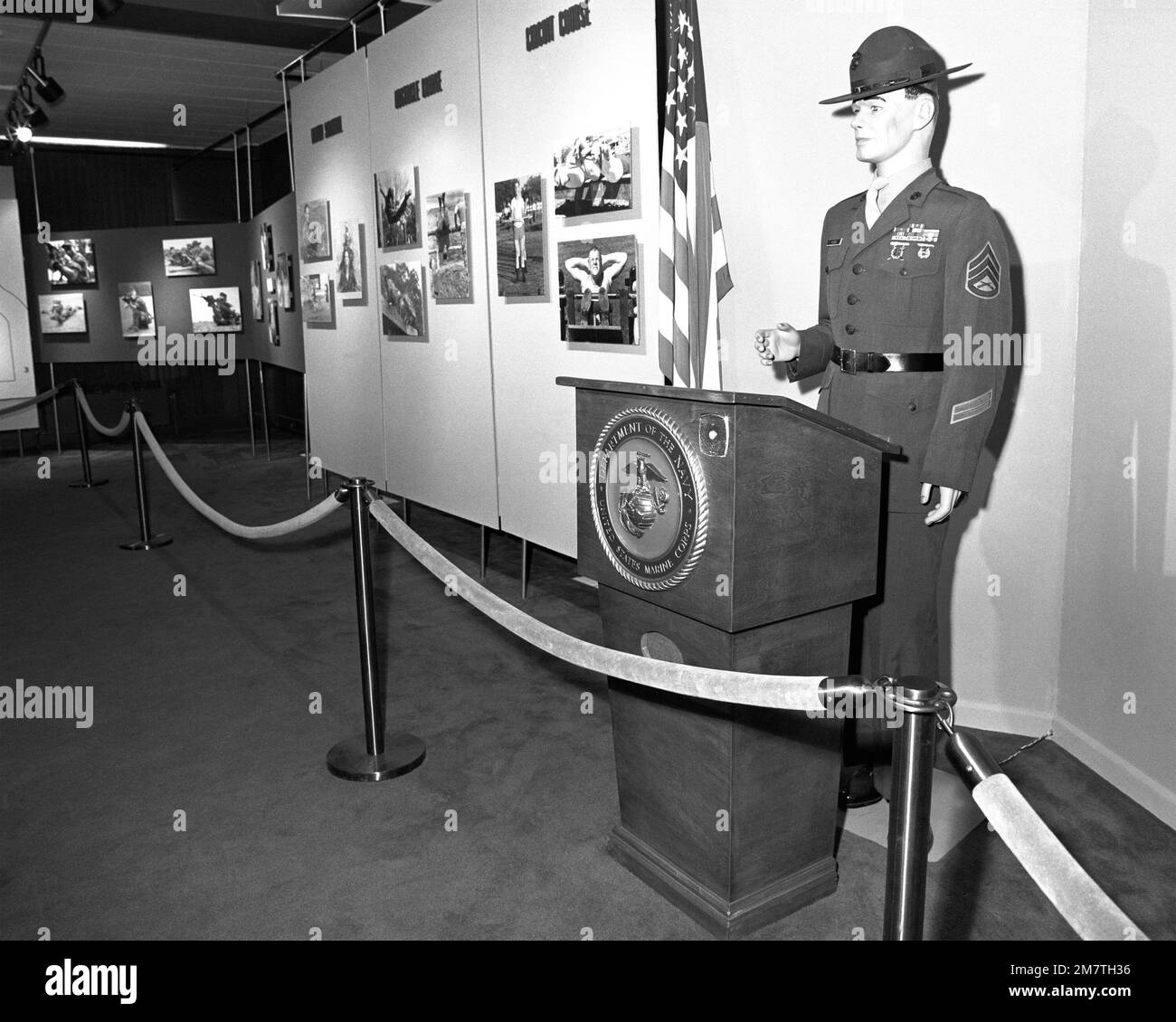 A drill instructor display in the War Memorial Marine Corps Museum at ...