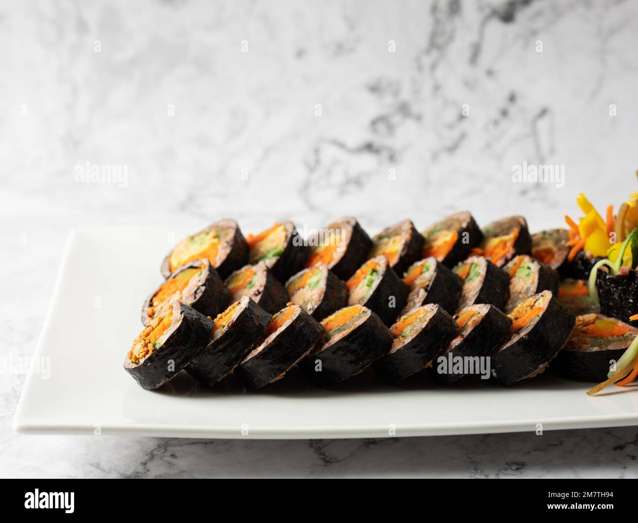 Gimbap, Korean rice roll dish Stock Photo - Alamy