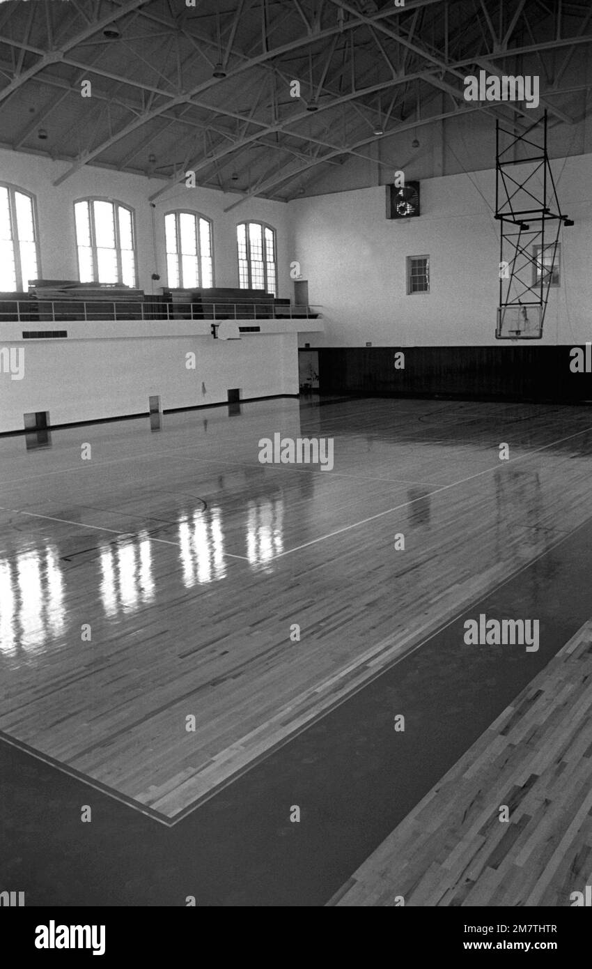 The base gymnasium at the Marine Corps Recruit Depot is located in the ...