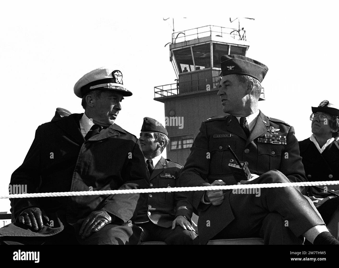 COL Donald Snyder, commander, 8th Tactical Fighter Wing, right, and ADM ...