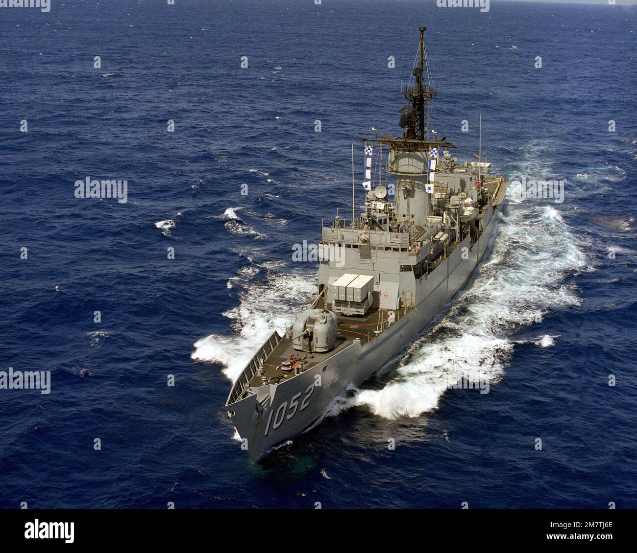 An Aerial Port Bow View Of The Frigate Uss Knox Ff 1052 Underway Off The Coast Of Luzon