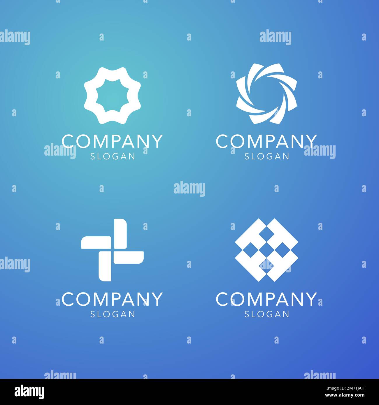 Blue company slogan collection vector Stock Vector Image & Art - Alamy