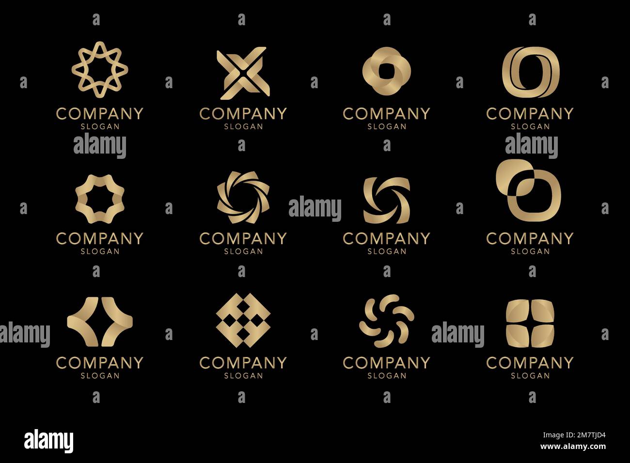 Golden company logo collection vector Stock Vector Image & Art - Alamy