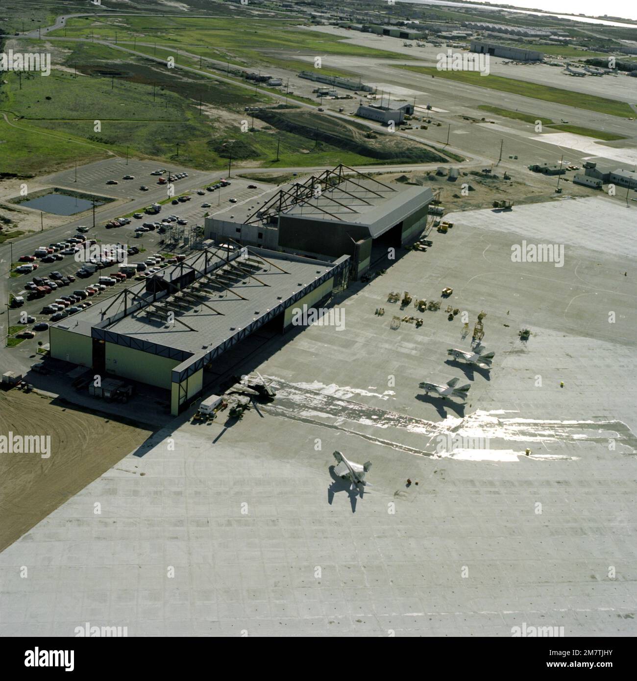 Aerial view of the Naval Air Reserve Unit (NARU) building recently ...