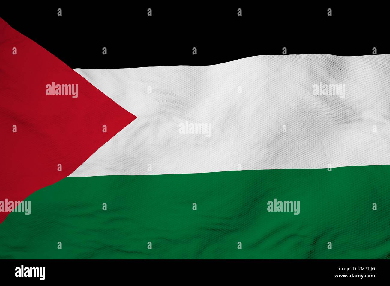 Full frame close-up on a waving flag of Palestine in 3D rendering Stock ...