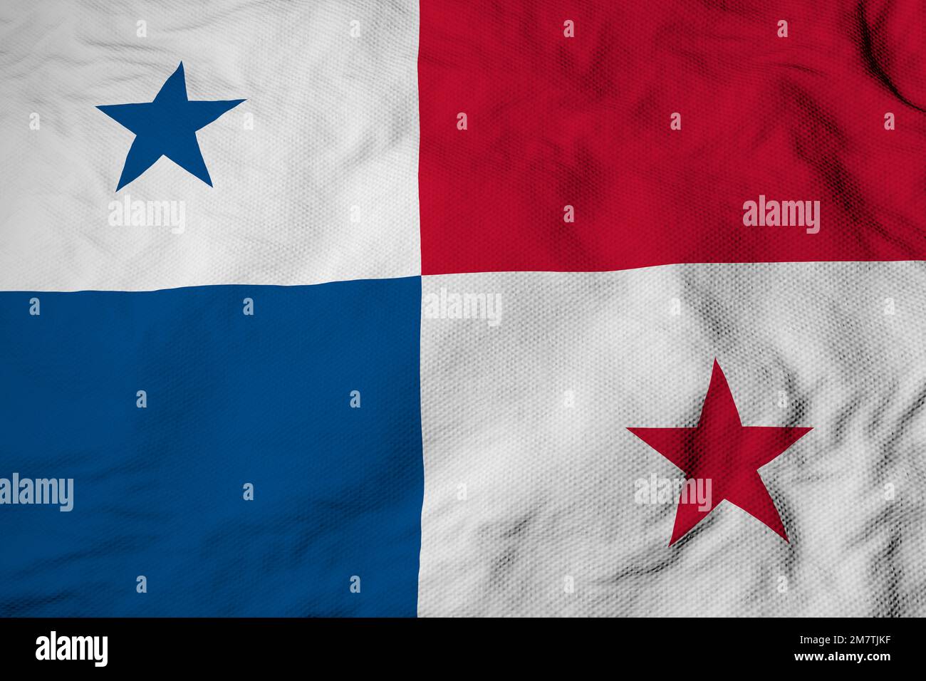 Full frame close-up on a waving flag of Panama in 3D rendering Stock ...