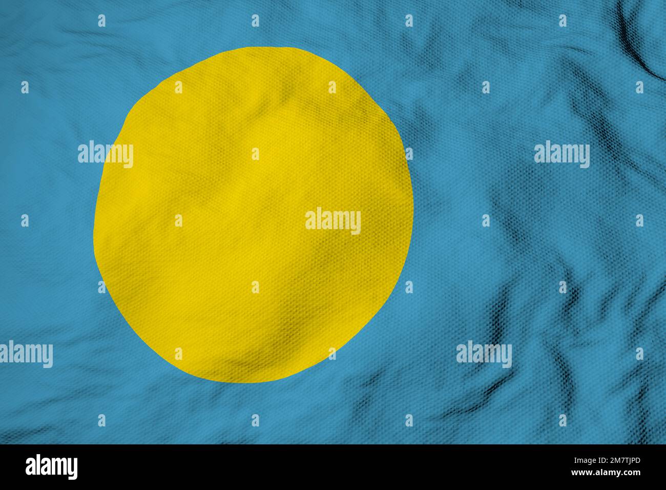 Full frame close-up on a waving flag of Palau in 3D rendering Stock Photo - Alamy